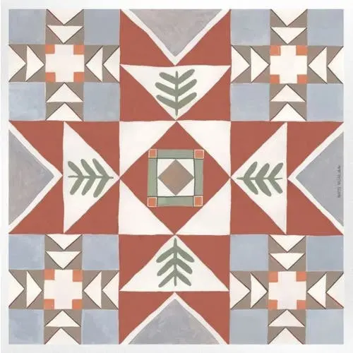 MATTY MILLER STUDIO 100% Silk Scarf Heirloomfolk Quilt Pattern - 35 X 35"